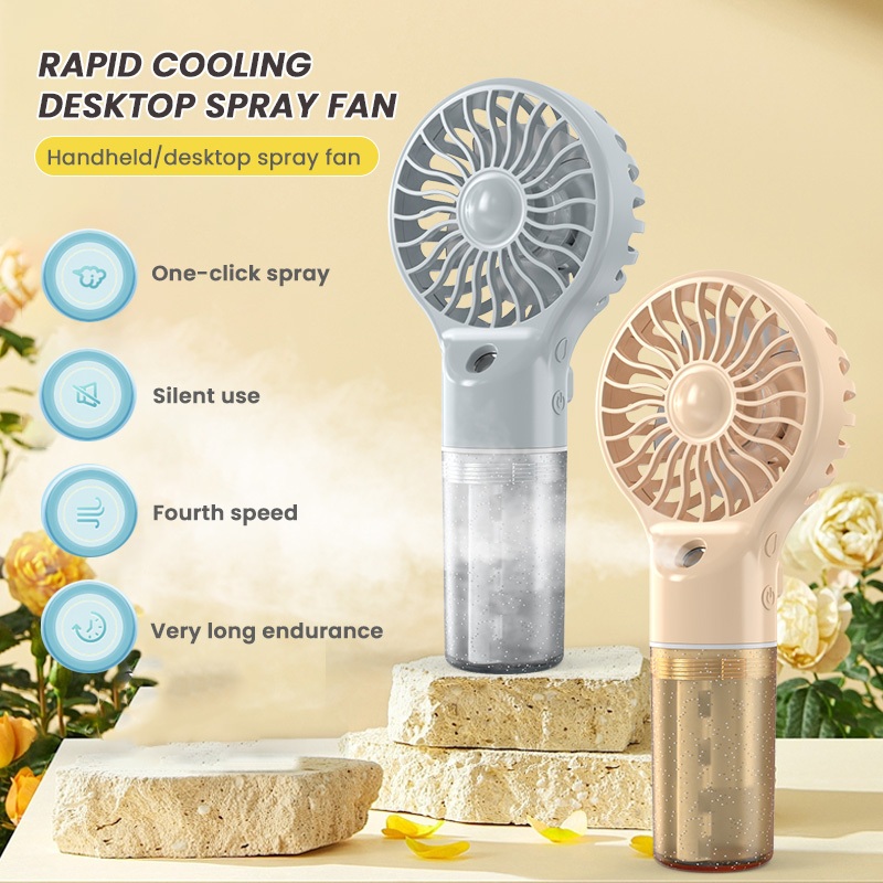 【COD】Green Moon USB Rechargeable Handheld Nano Spray Fan Portable Mini ...