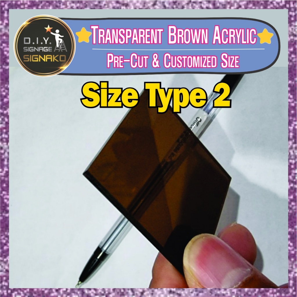 Transparent "Brown" Acrylic Sheet Pre Cut & Customized Size2 / Sheets ...