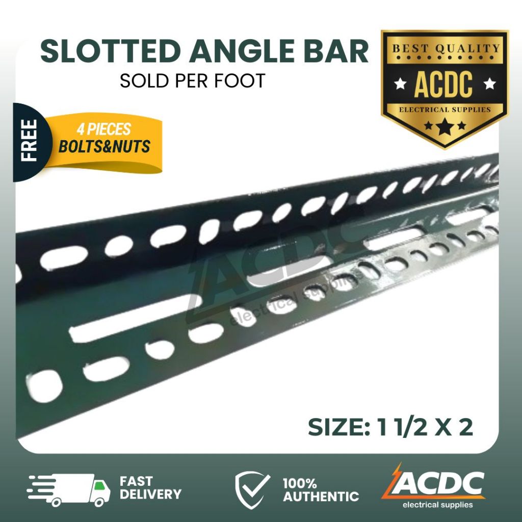 1-1/2 X 2 SLOTTED ANGLE BAR | SOLD PER FT FREE BOLTS & NUTS | Shopee ...