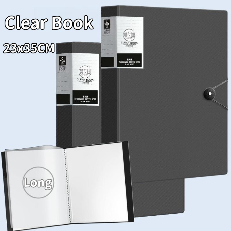 Clear Book Long Clear Folder Long Size File Organizer Presentation Book ...