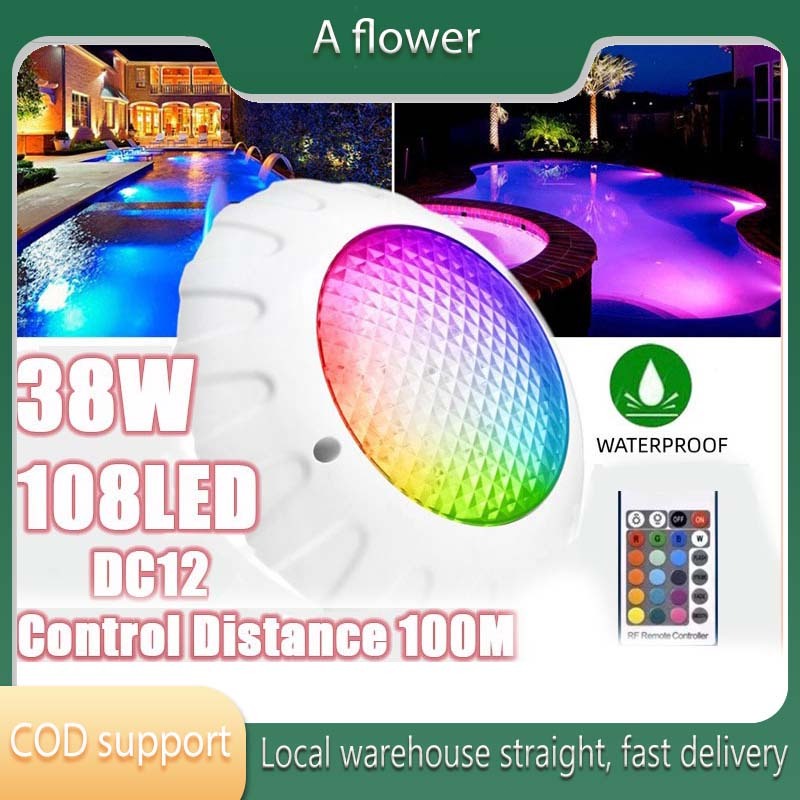 38W Swimming Pool Light Underwater Color Changing LED Light RGB 108 LED Ultra Bright | Shopee ...