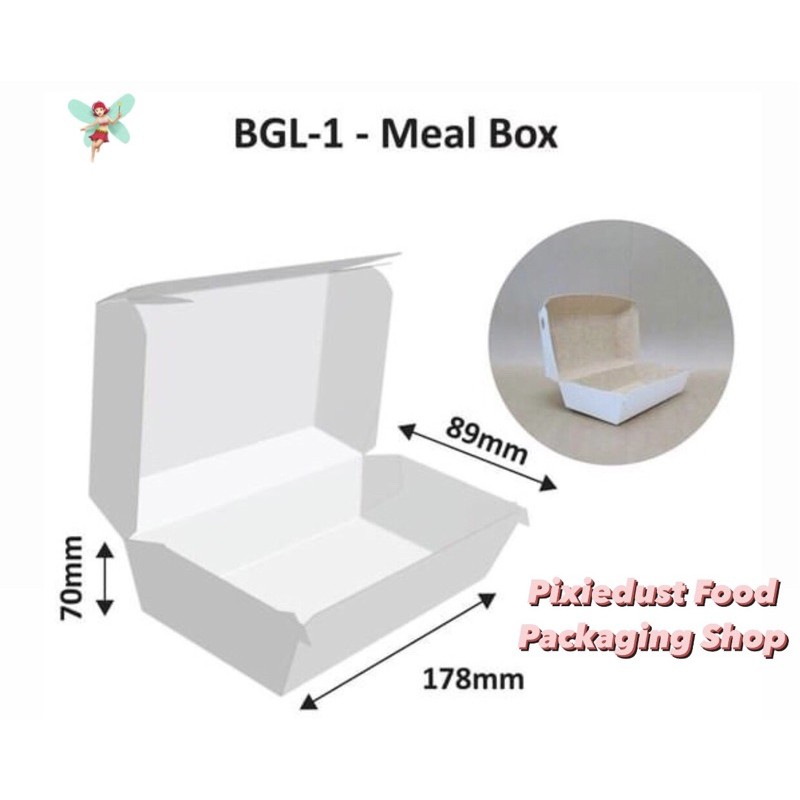 (50pcs) Burger/Chicken Take Out Box Plain Food Grade BGL-1 | Shopee ...