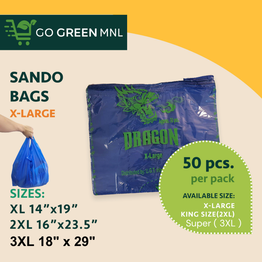 50 pcs Sando Bag Extra Large XL or Jumbo/King Size/ 2XL JUMBO / 3XL ...