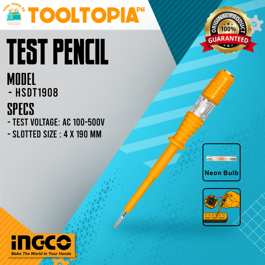 INGCO Test Pencil HSDT1908 HD & High Quality Brands | Shopee Philippines
