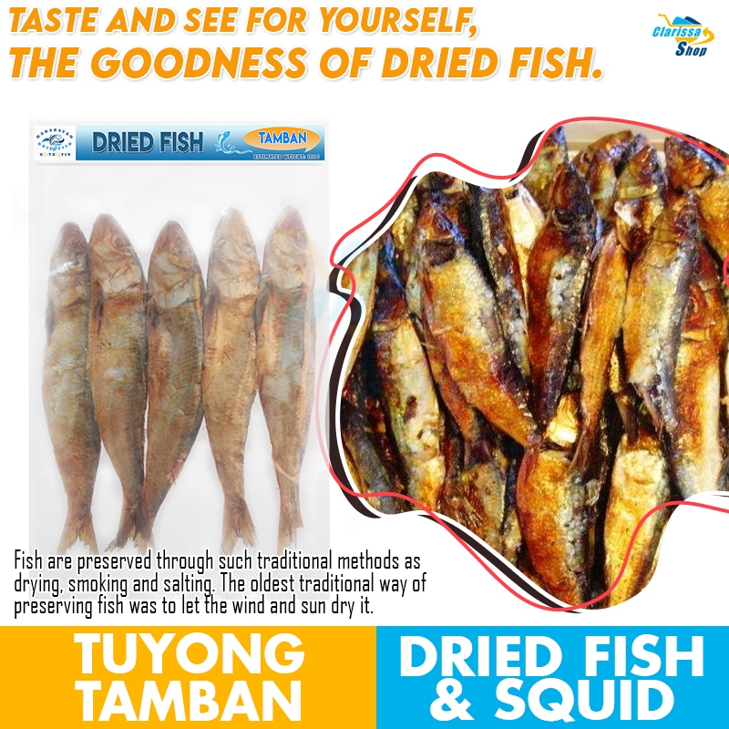Dried Fish TAMBAN Tuyong Tamban Isda TUYO ( 100g/200g ) Sun Dried Fish ...