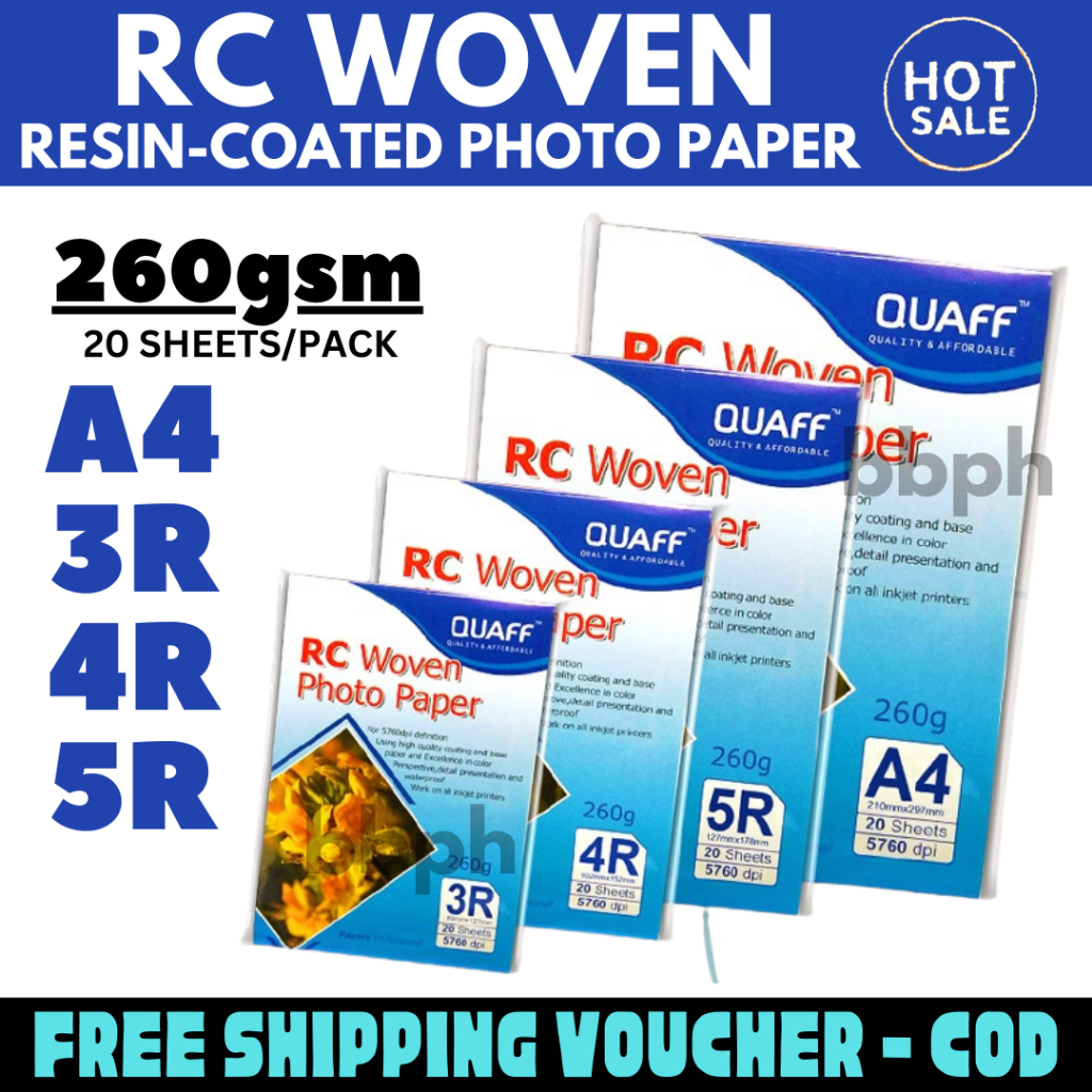 Quaff RC Woven Photo Paper ( A4 | 5R | 4R | 3R ) 260gsm Resin Coated ...