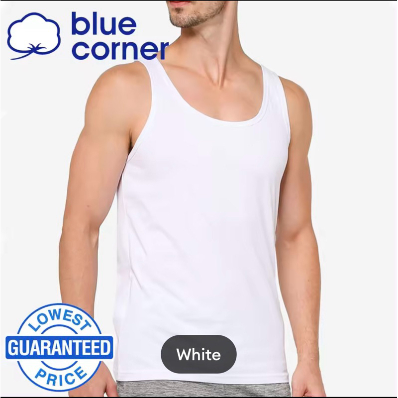 COD 1pc Blue corner men’s sando plain white Sando for men’s adult sando ...