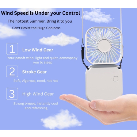 New ultra-thin folding fan desktop silent charging treasure mini ...