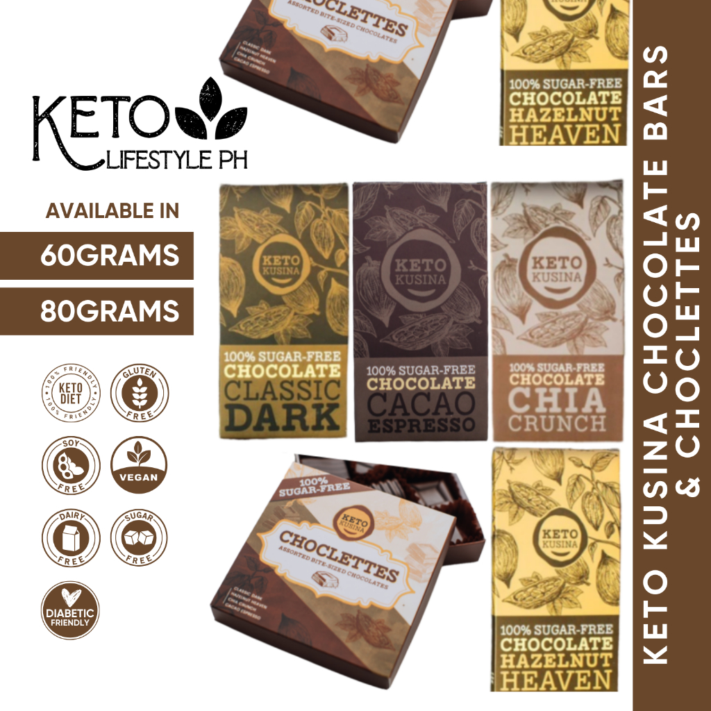 Keto Kusina Chocolate Bars & Choclettes (100% SUGAR-FREE/DIABETIC ...
