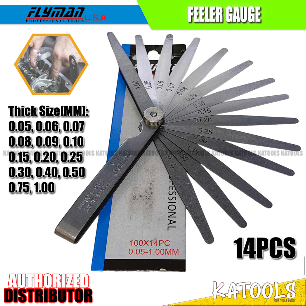 FLYMAN Feeler Gauge 0.05-1.00MM Metric Thickness Gauge Set For Gap Measurment Tool | Shopee ...