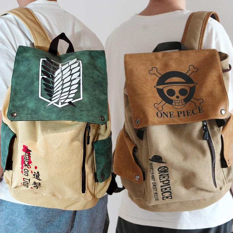 Anime One Piece Attack On Titan Backpack for School Waterproof Packbag ...