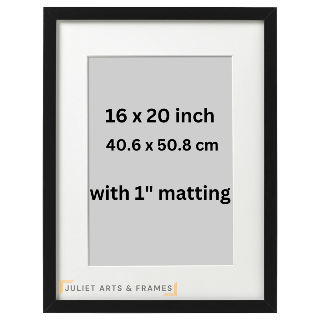 16 x 20 inch FRAME with 1 inch MATTING - WALL DECOR (HALF INCH FRAMES ...