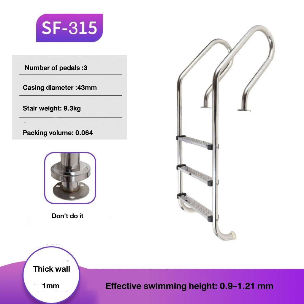 304 Stainless Steel Swimming Pool Step Swimming Pool Ladder 2/3 Steps ...