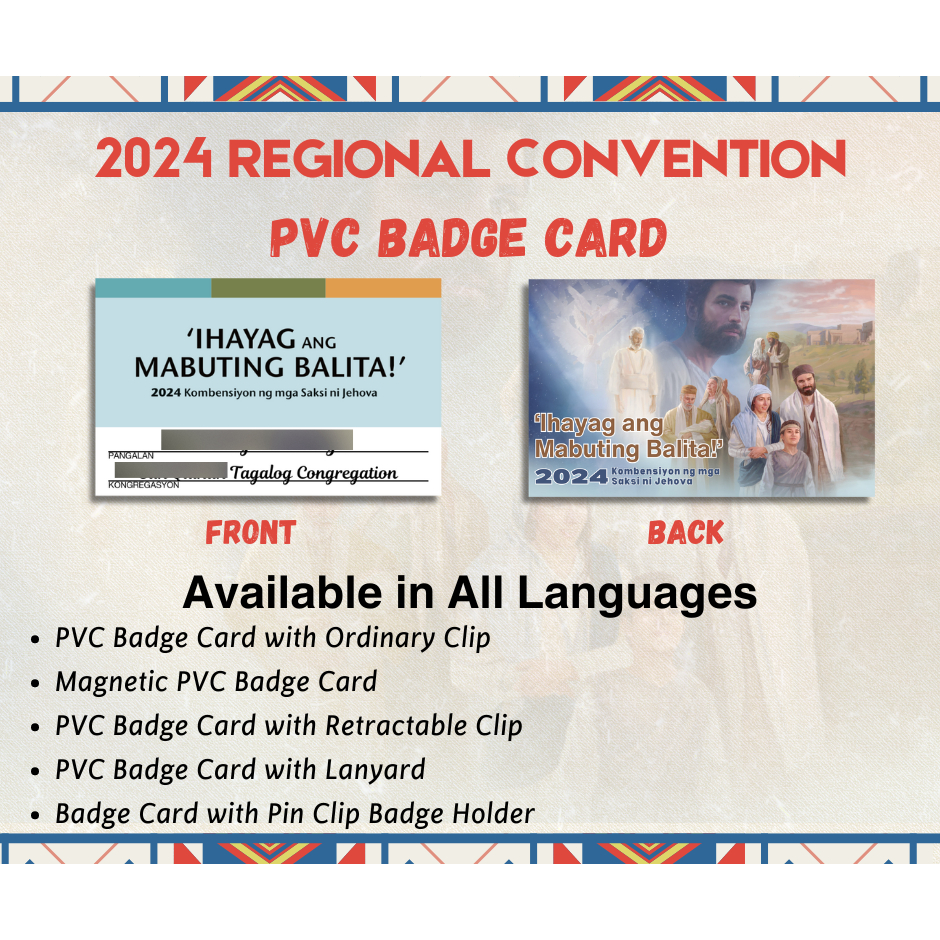 2024 REGIONAL CONVENTION PVC BADGE CARD (BACK-TO-BACK PRINT) | Shopee ...