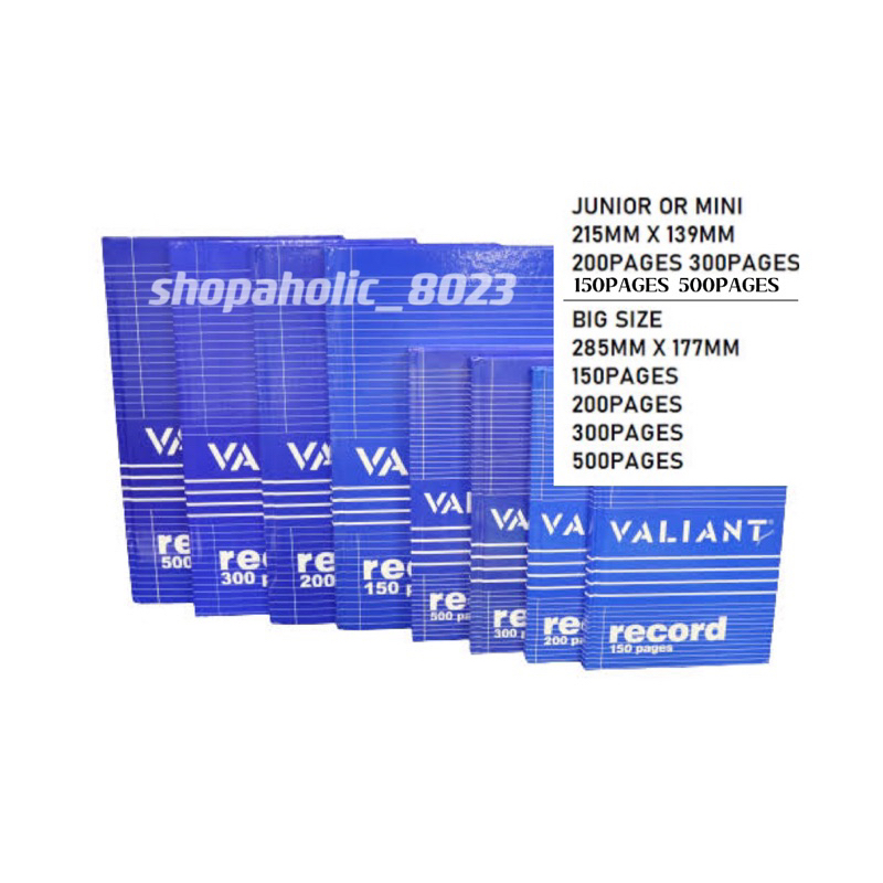 1 pc Valiant Record Book Junior / Big Size - 150pgs, 200pgs, 300pgs ...