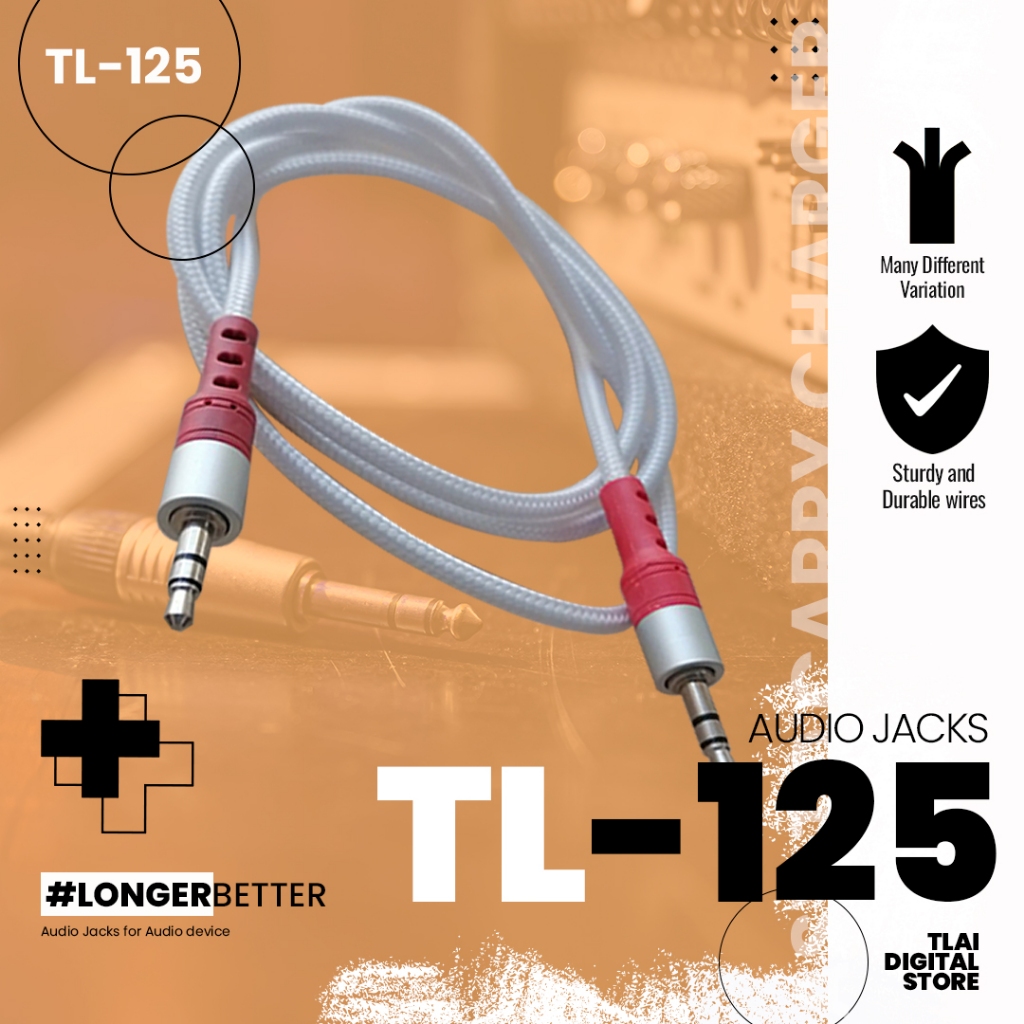 Tlai TL-125 AUX Audio 3.5mm Jack Nylon Cable AUX Cable Elbow Type Audio ...
