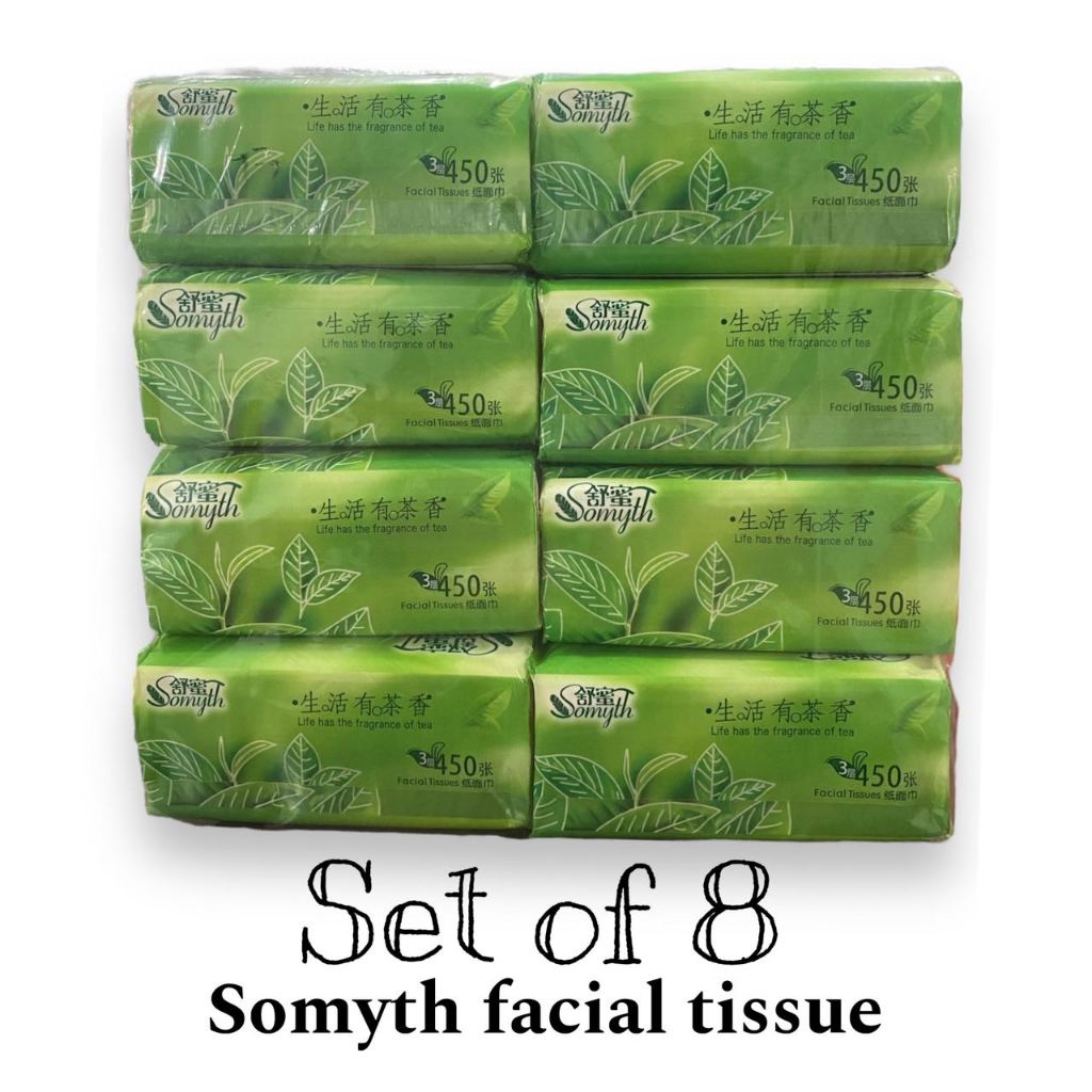 Set of 8 Organic green tea Somyth Facial Tissue 3-ply 450 sheets ...