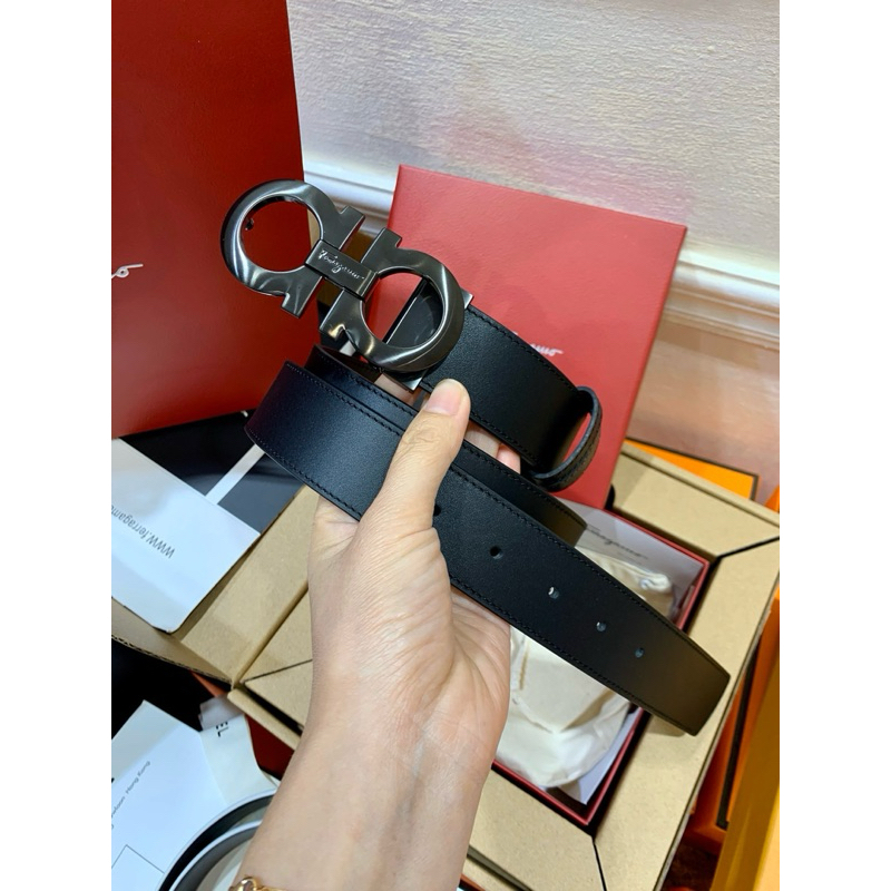 Authentic Grade | Gancini Ruthenium Belt Buckle & Leather Strap 35MM | Shopee Philippines