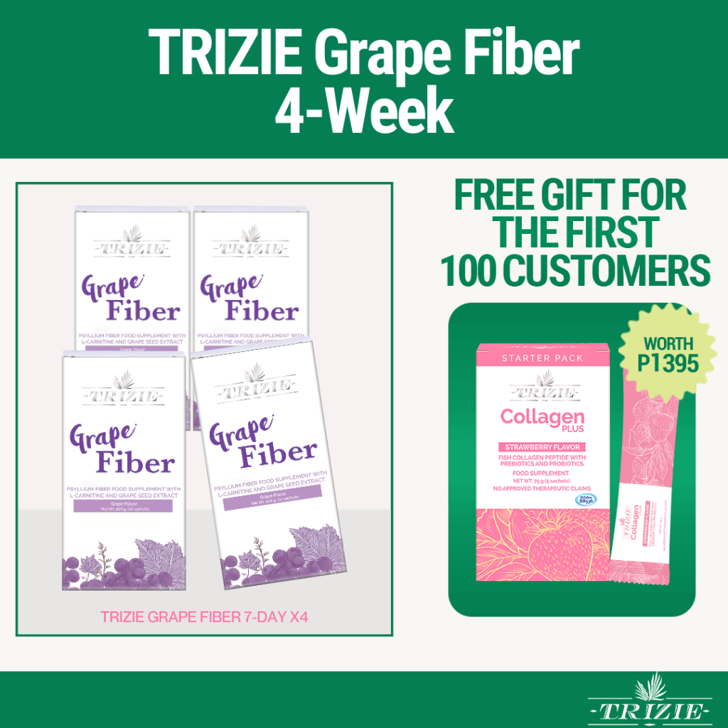 TRIZIE Grape Fiber 4 Week [for Weight Loss with Oil Palm Fiber, Oat ...
