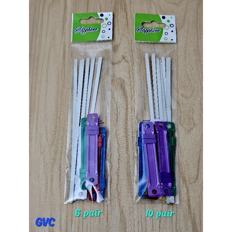 Sapphire Plastic Fastener, Assorted Color, 6's/set or 10's/set. ( 1 set ...