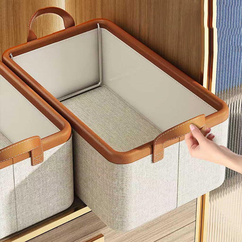 5PCS Household Storage Box Steel Frame Foldable Clothes Storage Box ...