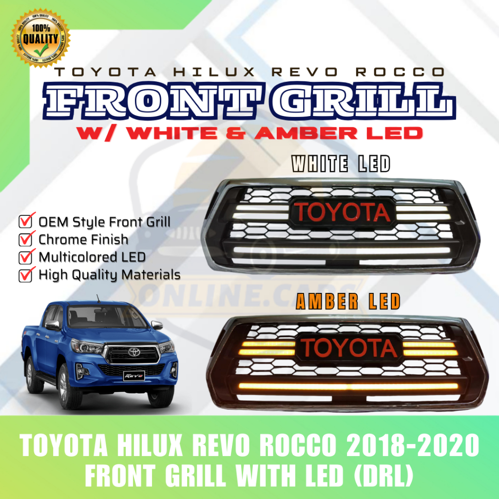 OC TOYOTA HILUX REVO ROCCO 2018-2020 FRONT GRILL WITH LED LIGHT (10805 ...