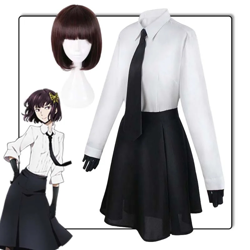 Akiko Yosano Cosplay Bungo Stray Dogs Yosano Akiko Costume Wig Shirt ...