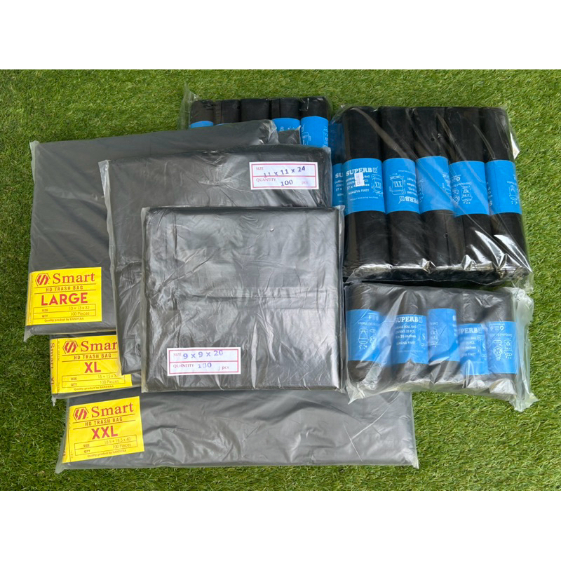 100 and 250 Pieces Bundle (Rolls or Folded) Garbage Bags/Trash Bags ...