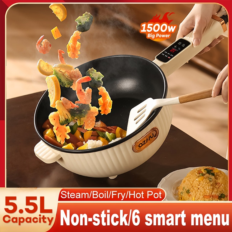 5.5L Electric Frying Pan 1500W Smart Touch Multifunction Electric ...