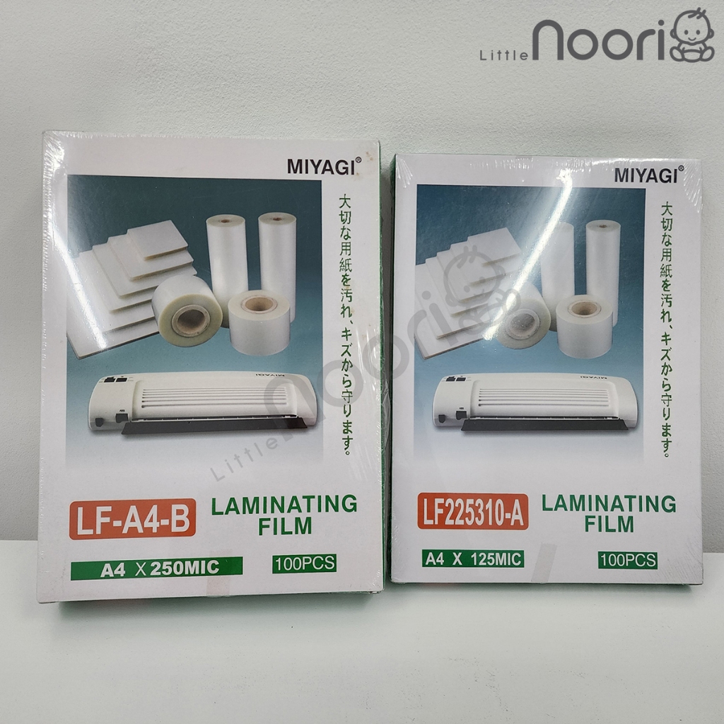 Miyagi LAMINATING FILM A4 X 125MIC, A4 X 250MIC 100pcs | Shopee Philippines
