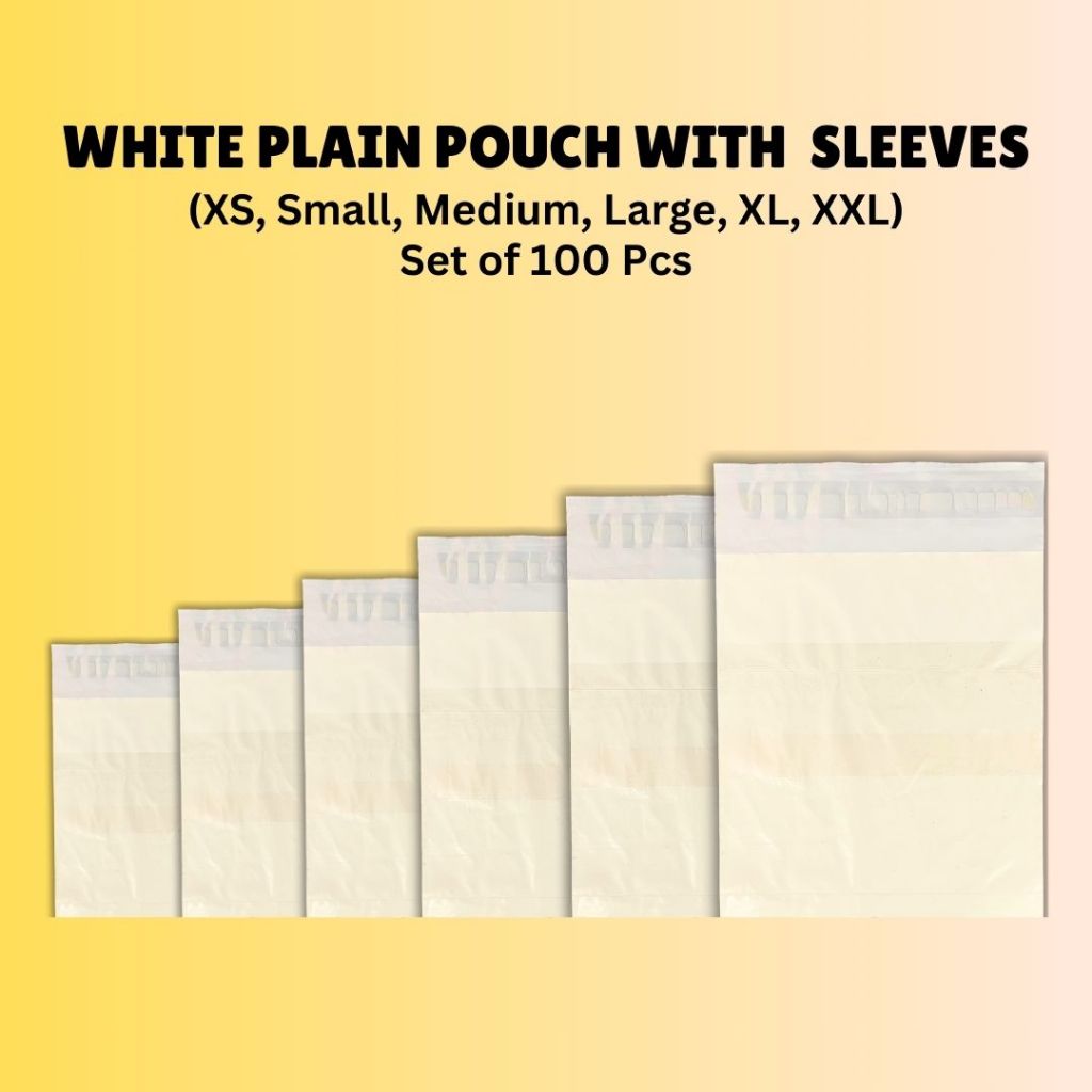 Courier Pouch White with Waybill Pocket (XS,S,M,L,XL,XXL) set of 100pcs ...