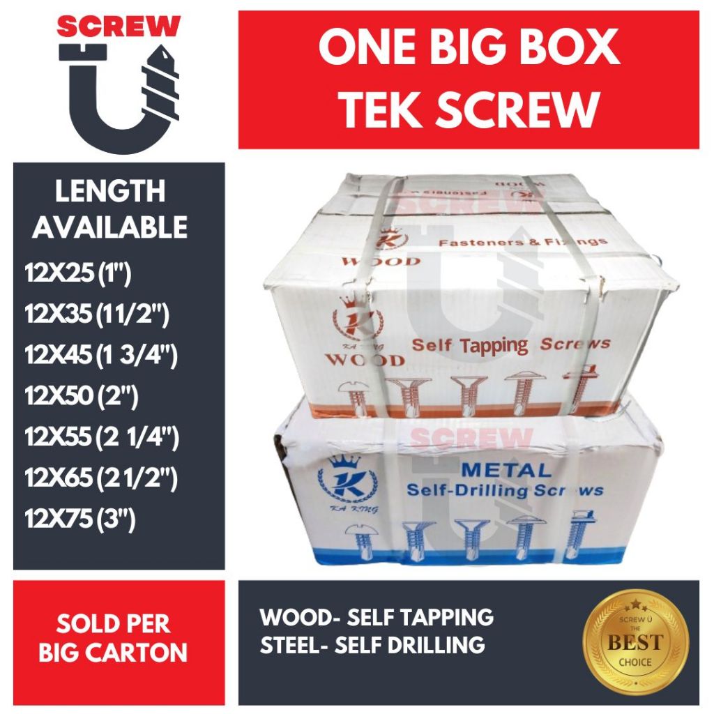 Wholesale (10box) Tekscrew Wood & Steel/Metal (BIG Carton) Tek Screw ...