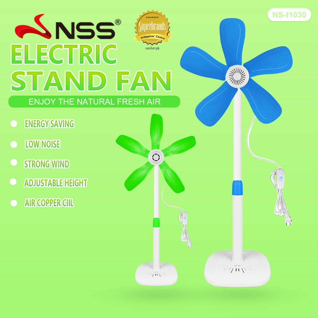 NSS 5 Blades Stand Fan Portable Floor Fan Foldable Stand Fan Electric ...