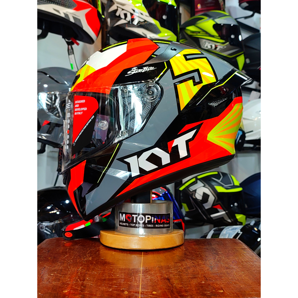 KYT TT-Course Flux Masia Fullface Helmet Single Visor and Iridium Lens ...