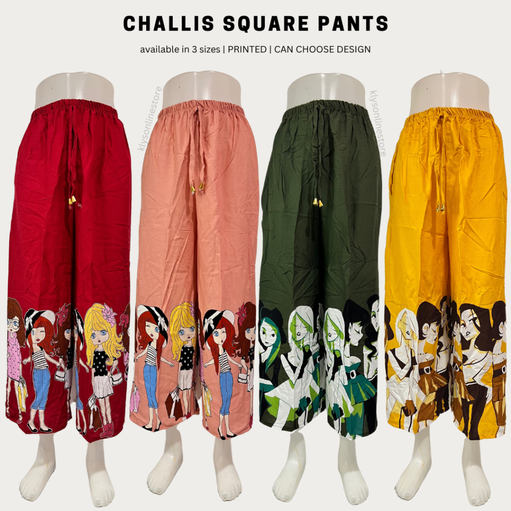 Challis Square Pants For Womens Printed | klys bargain | Shopee Philippines Challis Square Pants For Womens Printed | klys bargain | Shopee Philippines