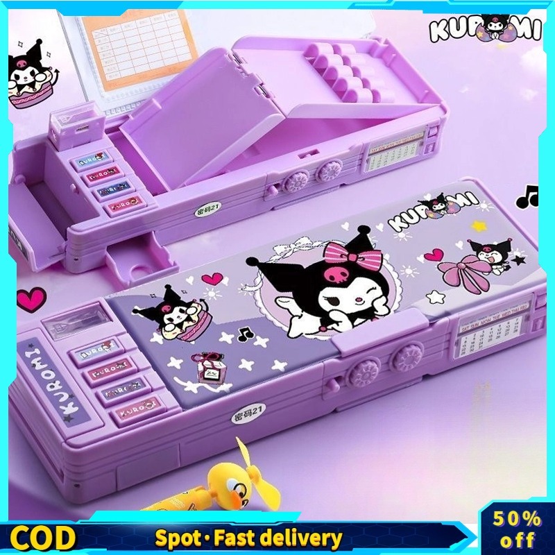 Kuromi Multifunctional Mechanism Stationery Pencil Case Button ...