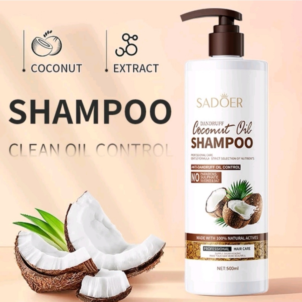 500ml Coconut Oil Shampoo Anti-Dandruff Refreshing Control Oil Fluffy Repair Frizz Hair Shampoo ...