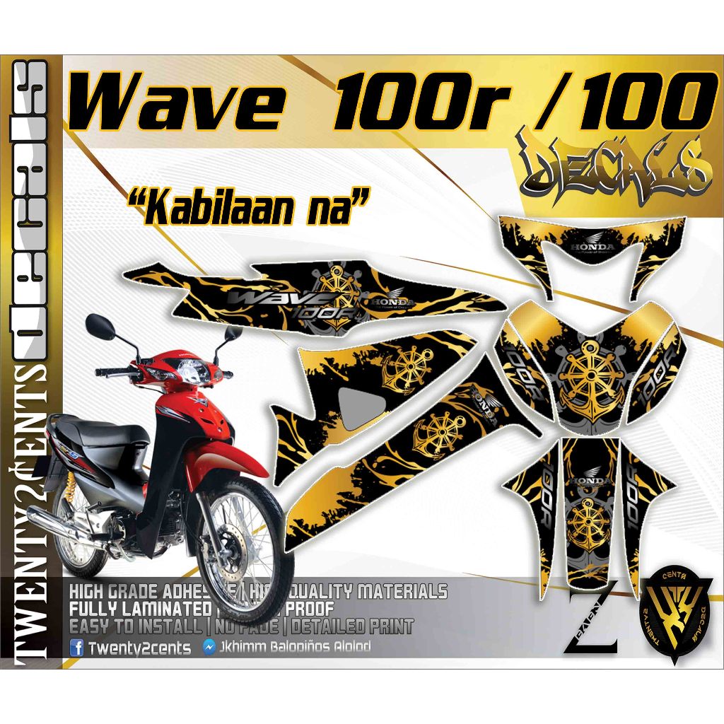 honda wave 100r / 100 High-Quality Decals and Stickers gold anchor ...