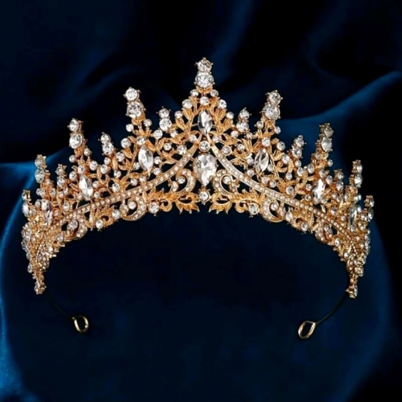 Abby&Co. (GOLD & SILVER) Bridal Prom Debut Wedding Crown Tiara Pearl ...