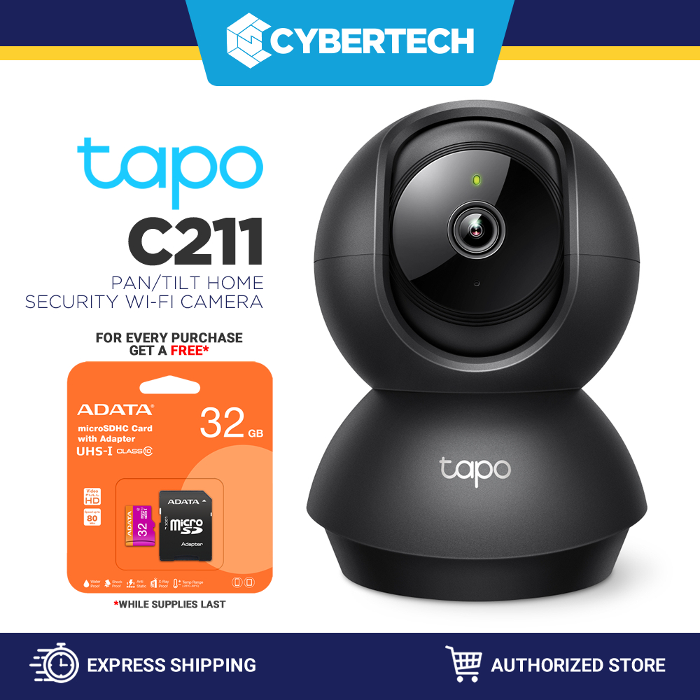 Cybertech TP-Link Tapo C211 Pan/Tilt Home Security Wi-Fi Camera (Black ...