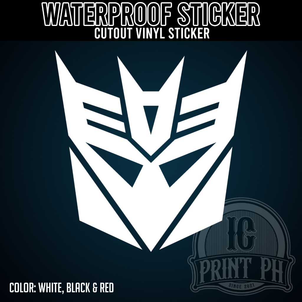 TRANSFORMER DECEPTICON Cutout Vinyl Sticker / Decal, Waterproof ...