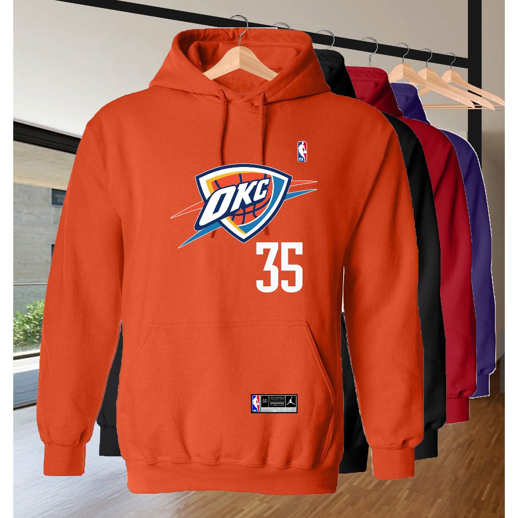 Hoodie Jacket OKC 35 KD Orange Pullover Sweater Long sleeve Basketball ...