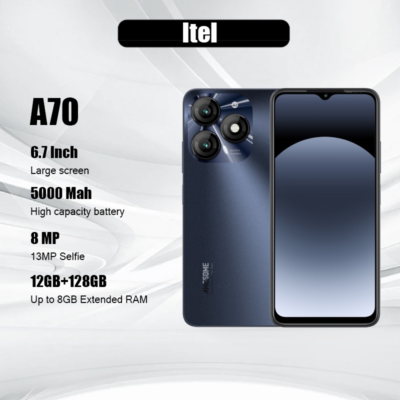 Itel A70 Android 12+128GB brand new smartphone 5000mah dual sim card ...