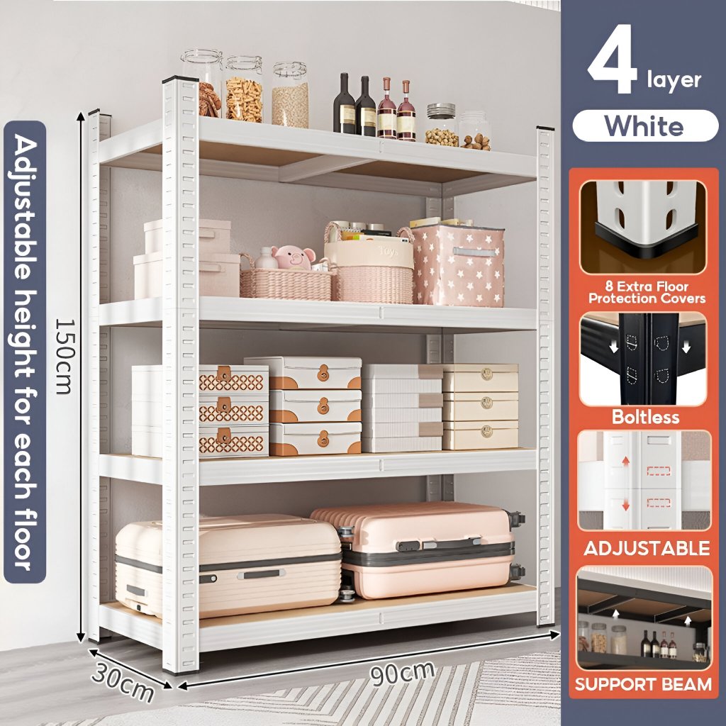 Boltless Steel Rack 6 Layers Organizer Adjustable Heavy Duty Rack Metal ...