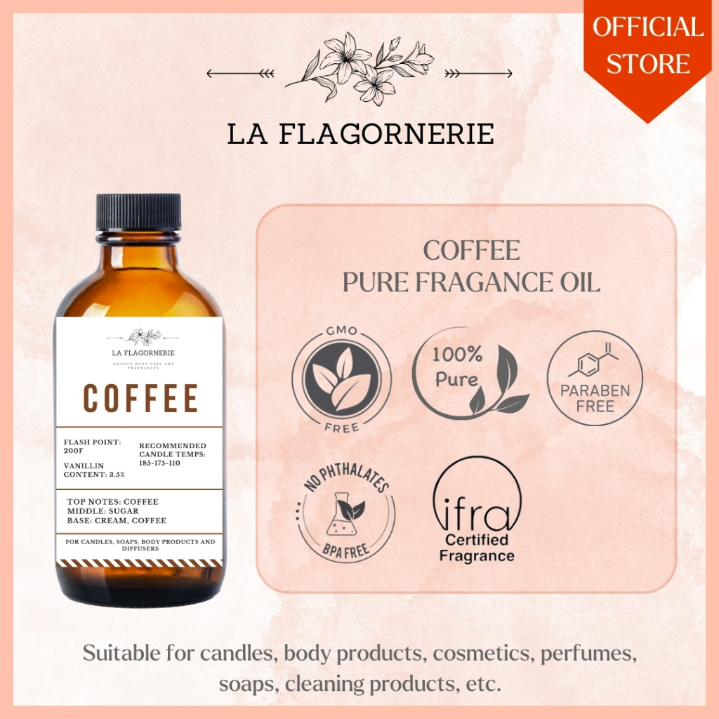 Coffee Fragrance Oil [For candles, soaps, diffusers, humidifiers, perfumes and body products ...