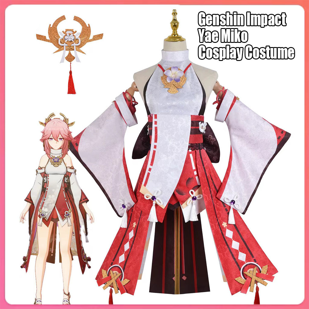 Genshin Impact Yae Miko Cosplay Costume Battle Suit Uniform Outfits ...