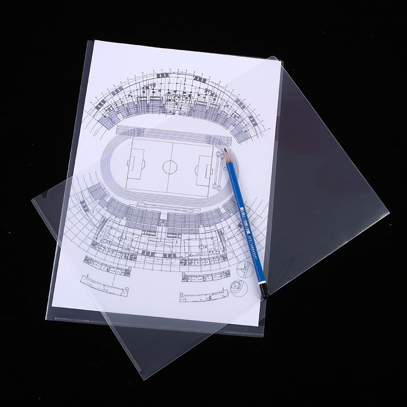 12pcs Long L-Type File Folder Clear Document Folder Waterproof PP ...