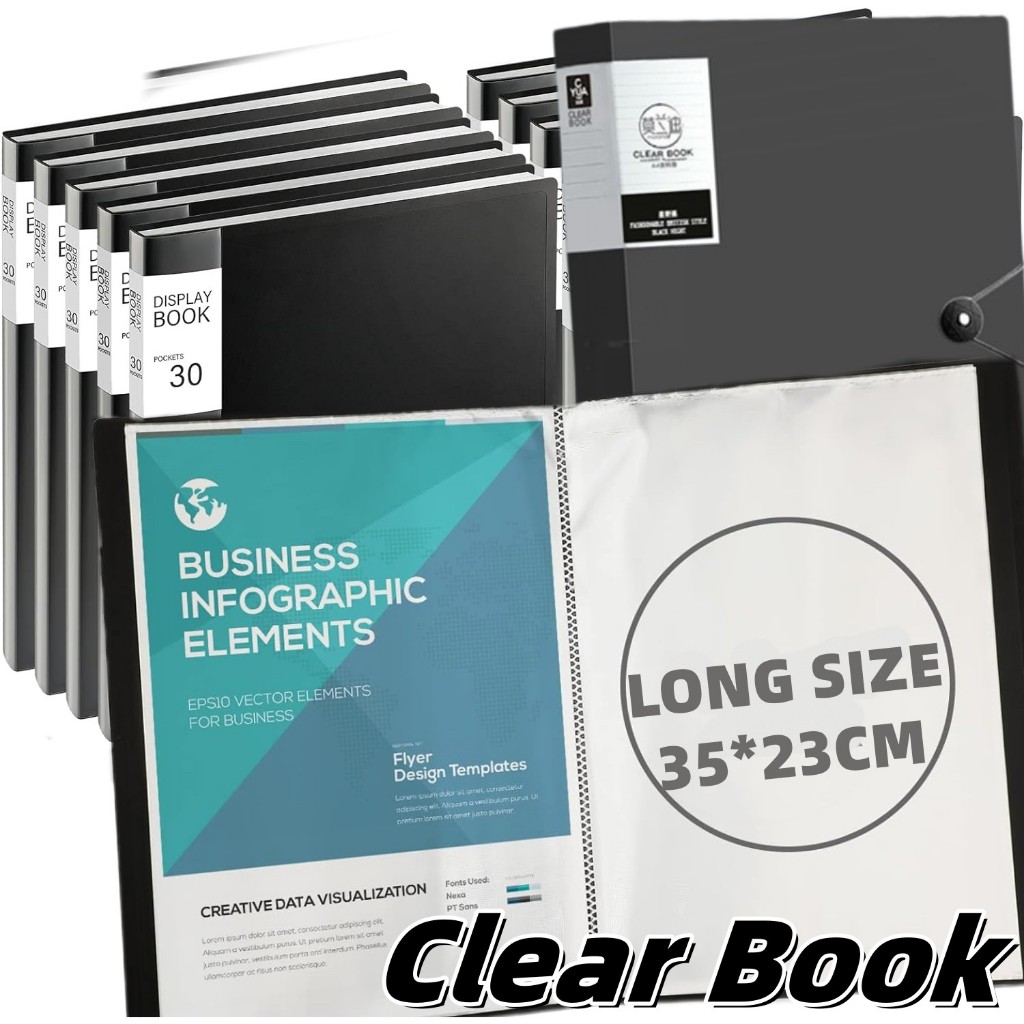 Clear Book Long Document Clear Folder File Organizer Presentation Book ...