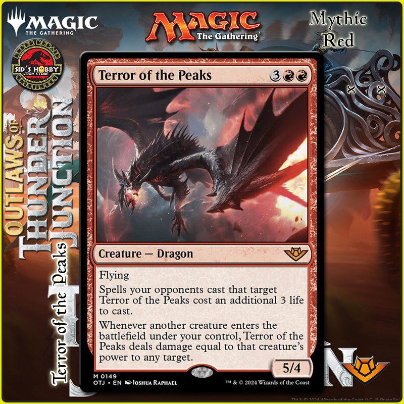 Terror of the Peaks x x Outlaws of Thunder Junction Red Mythic OTJ MTG ...