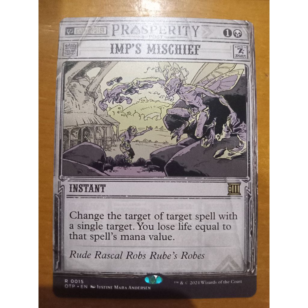 MTG Imp's Mischief Rare Outlaws of Thunder Junction Breaking News OTP ...